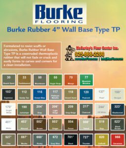 Burke Flooring Rubber Wall Base Sale | San Francisco Bay Area CA
